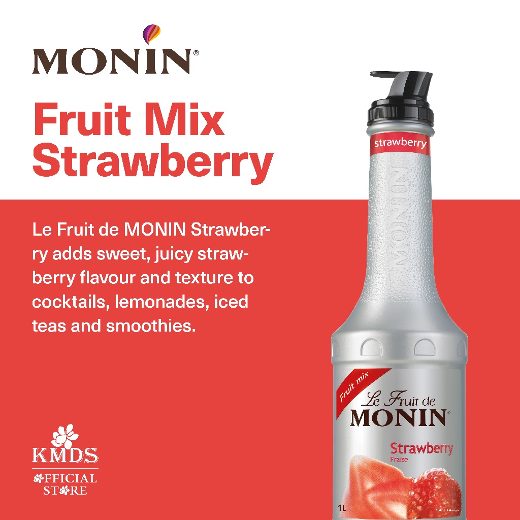 Jual MONIN PUREE FRUITMIX STRAWBERRY 1 LTR | Shopee Indonesia