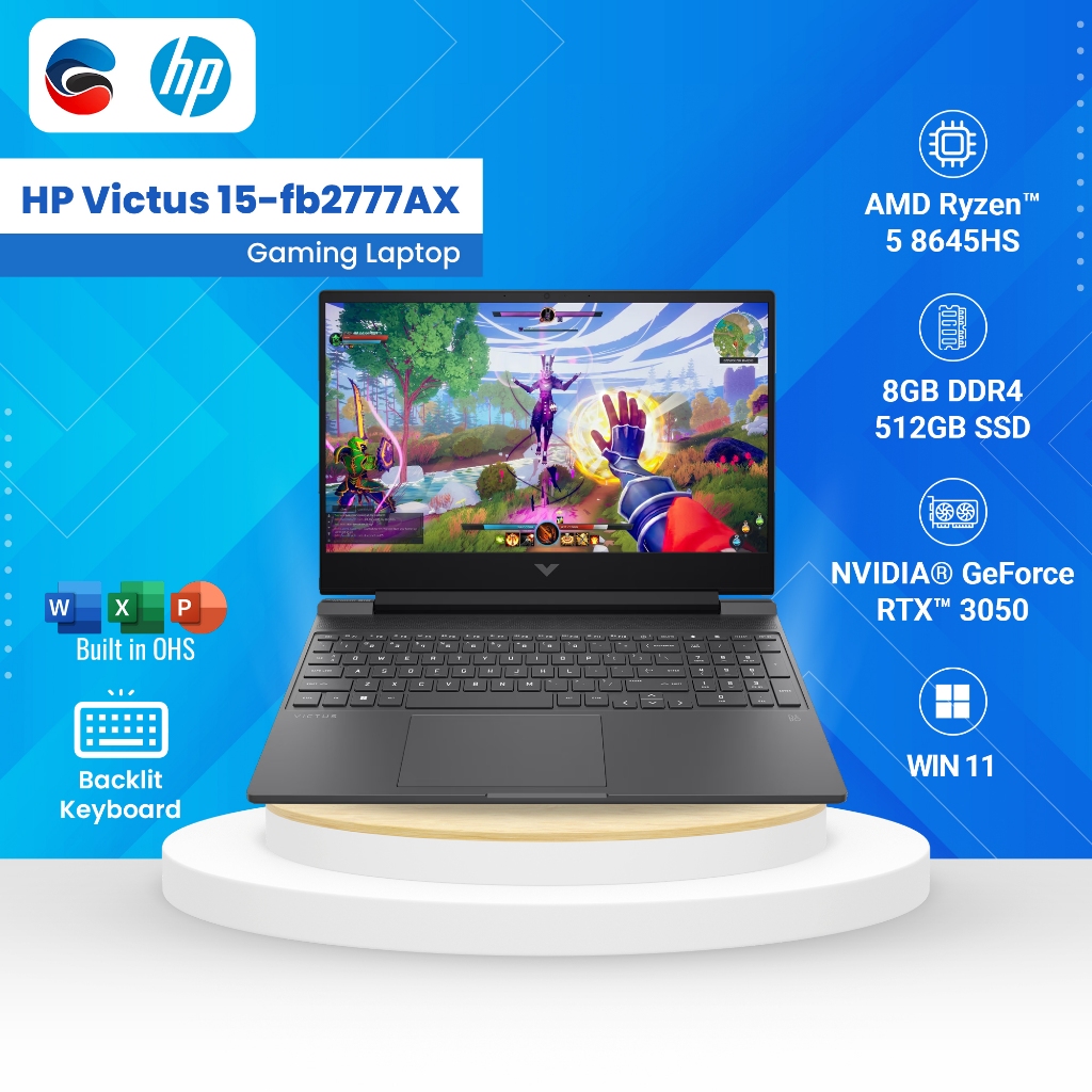 Jual HP Laptop Victus 15 FB2777AX AMD Ryzen 5 8645HS 8GB 512GB SSD 15.6 ...