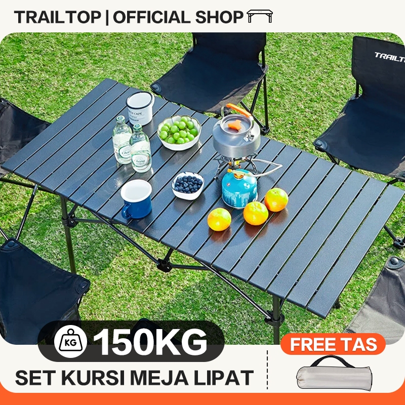 Jual TrailTop Meja Camping Lipat Outdoor Meja Kemping Kursi Lipat Set ...