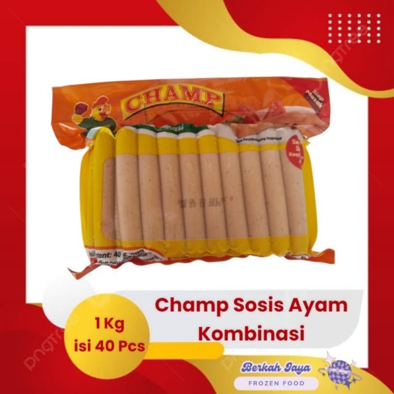Jual Champ Sosis ayam kombinasi 1kg isi 40 ptong frozen food makanan ...
