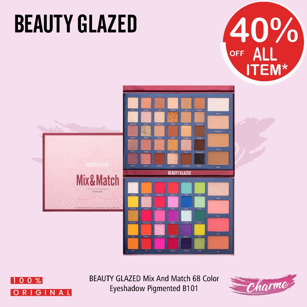 Jual (READY & ORI) Beauty Glazed Eyeshadow Mix And Match 68 Color ...