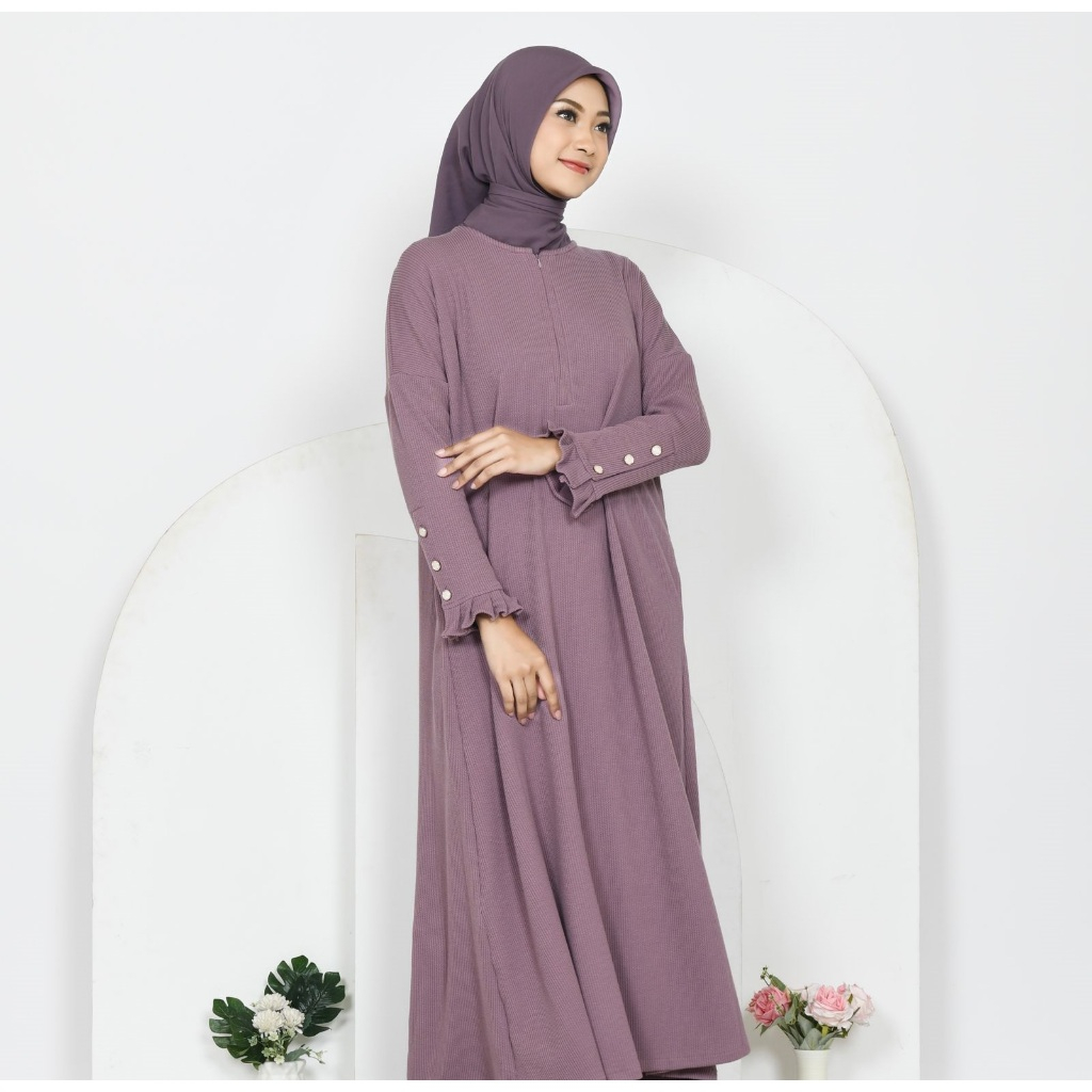 Jual Inara Dress Batwing Button Bahan Knit Premium Gamis Umroh Muslim Simpel Dan Stylish ...