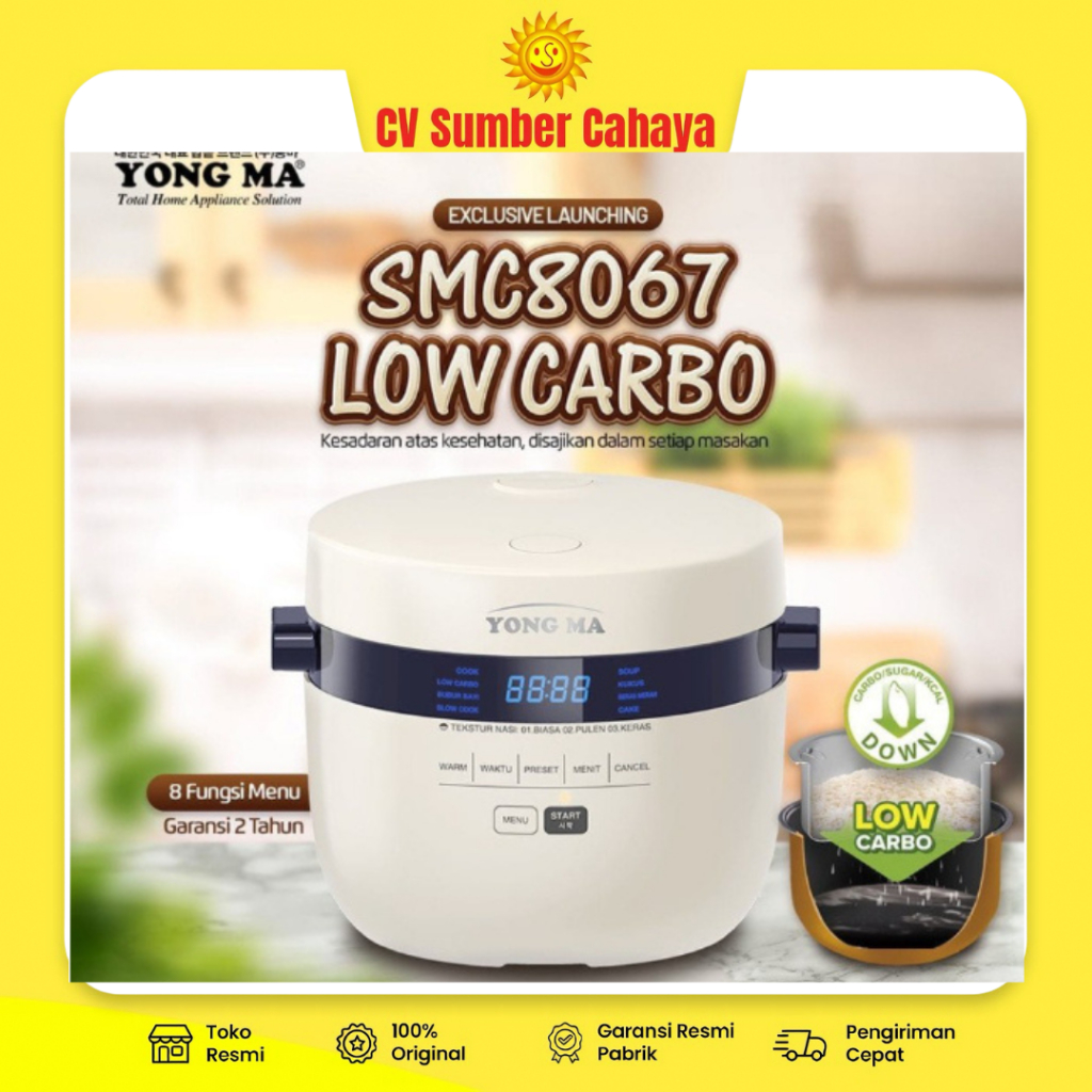 Jual YONG MA Digital Rice Cooker 2L Low Carbo Magic Com YONGMA SMC 8067 ...