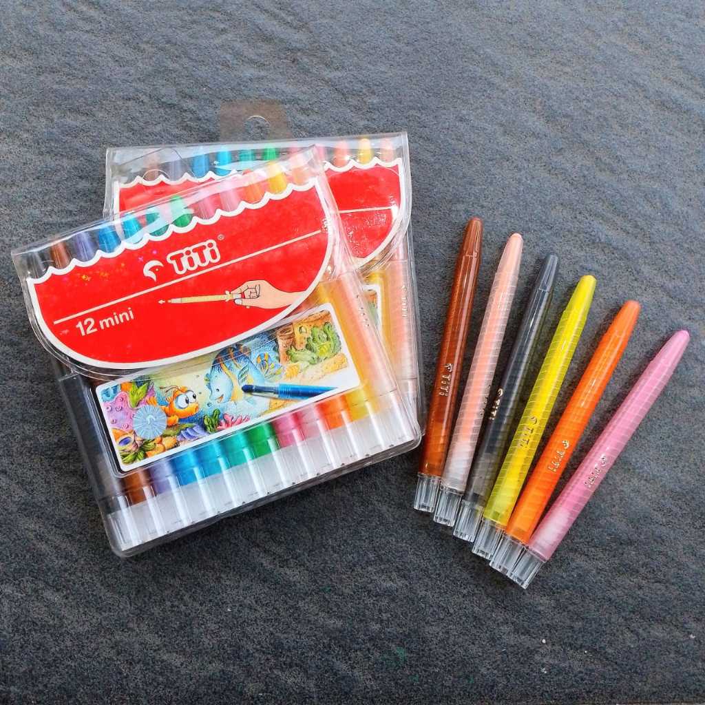 Jual Crayon Putar Twist Crayon Titi 12 Warna Pendek ( Set ) [ Original ...