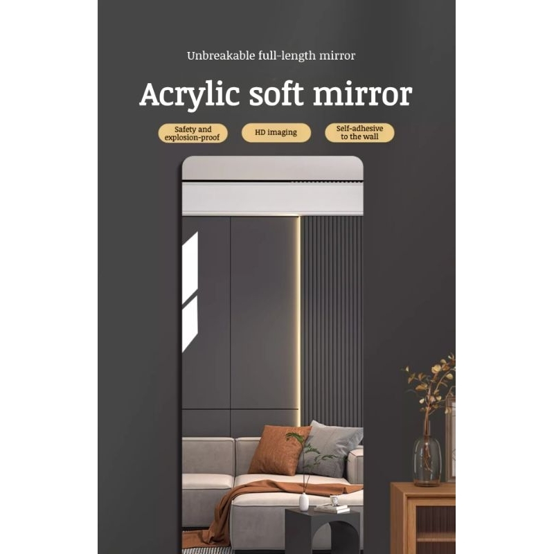 Jual Stiker Cermin Kaca Tempel Dinding Rectangle Akrilik Anti Pecah ...