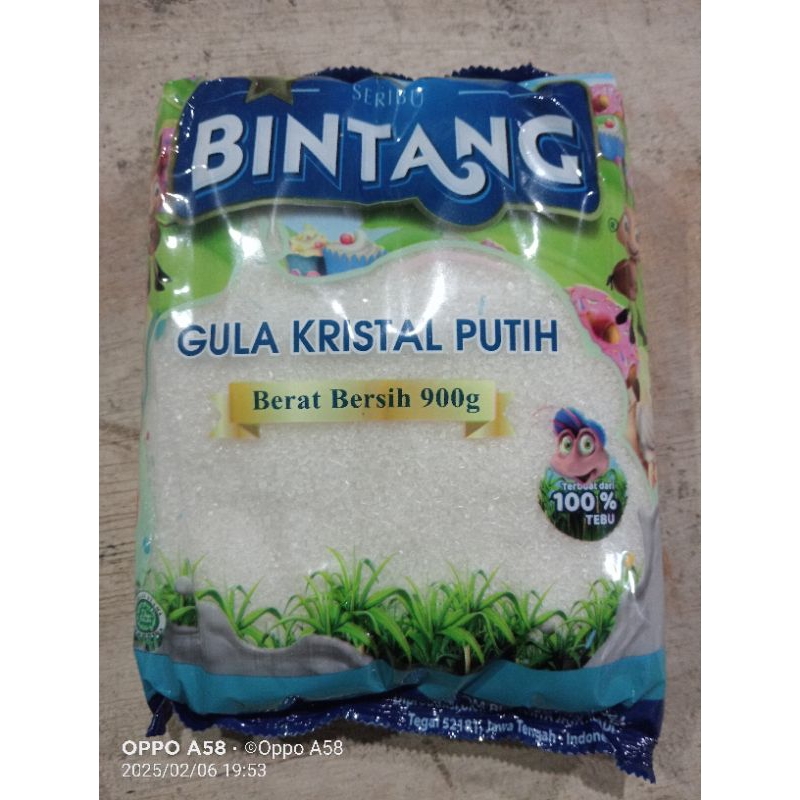 Jual Gula Pasir Kristal Putih Kemasan Premium Seribu Bintang 900 gram ...