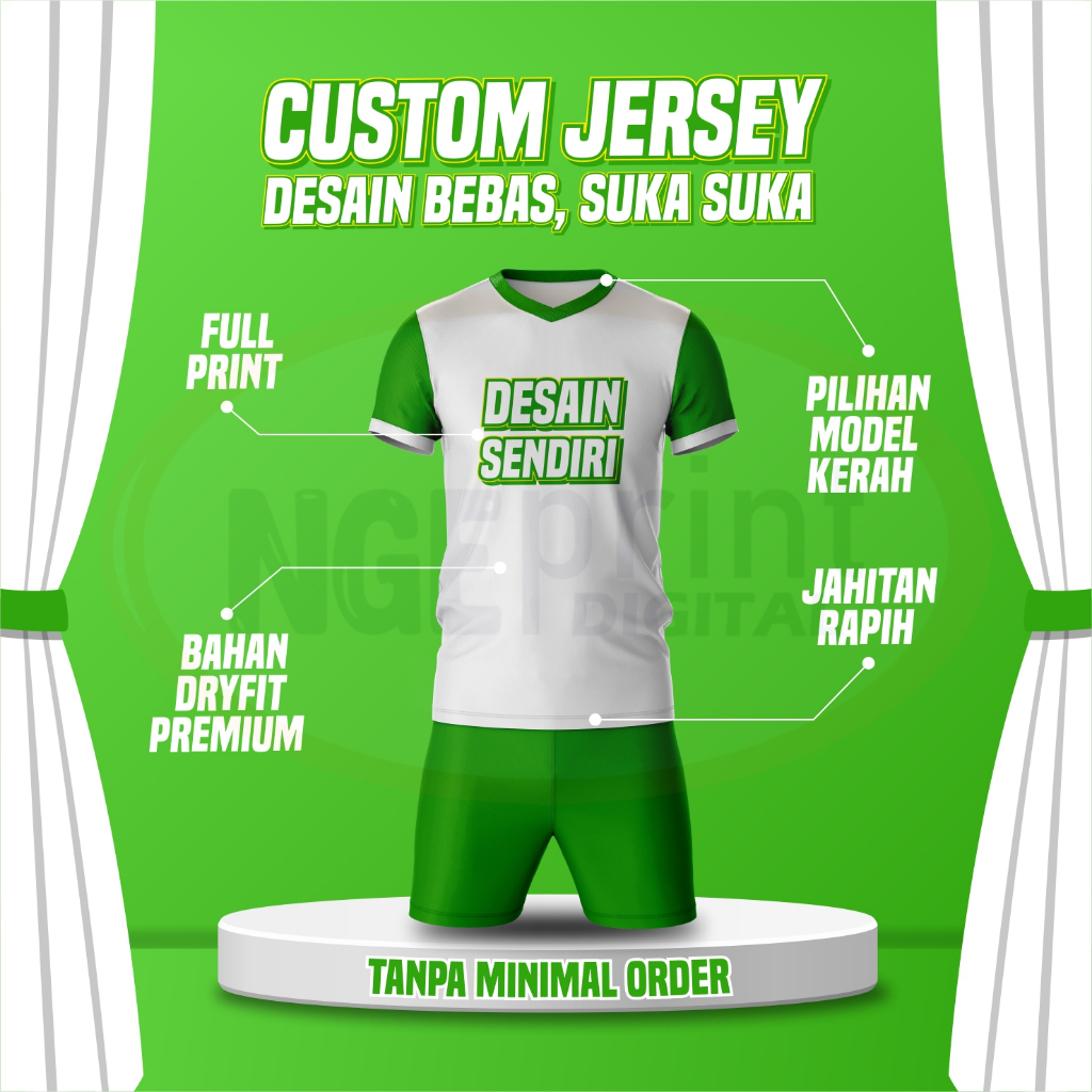 Jual Jersey Custom Full Printing Design Sesuai Keinginan / Jersey ...