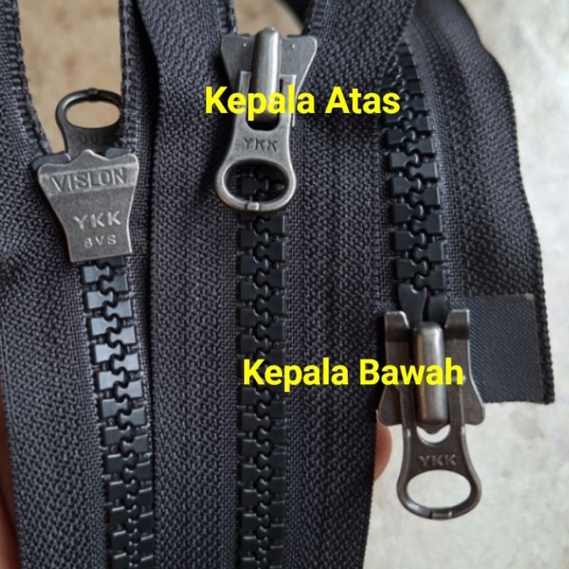 Jual Resleting YKK No 8 Zipper Tas Jaket 2 Kepala Vislon 80-95 cm 2 Arah | Shopee Indonesia