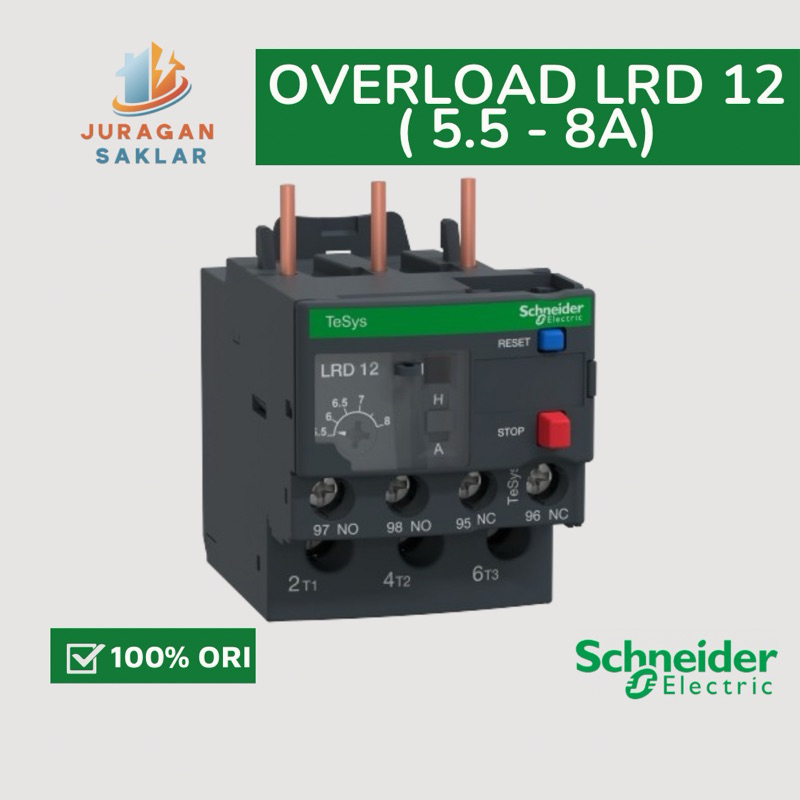 Jual ORI SCHNEIDER THERMAL OVERLOAD RELAY LRD12 LRD 12 (5.5-8A) (5,5A ...