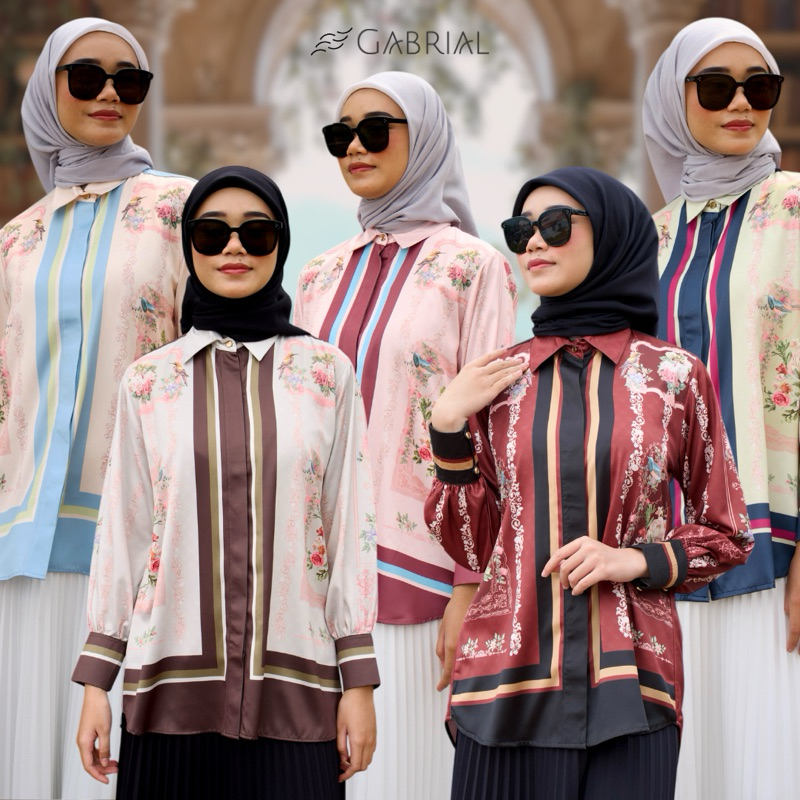 Jual Gabrial LIDIA SHIRT Atasan Wanita Exclusive Monogram Printed ...