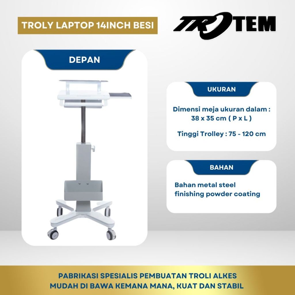 Jual Trolley Laptop varian TR14 - Bahan Metal Steel Finishing Powder ...
