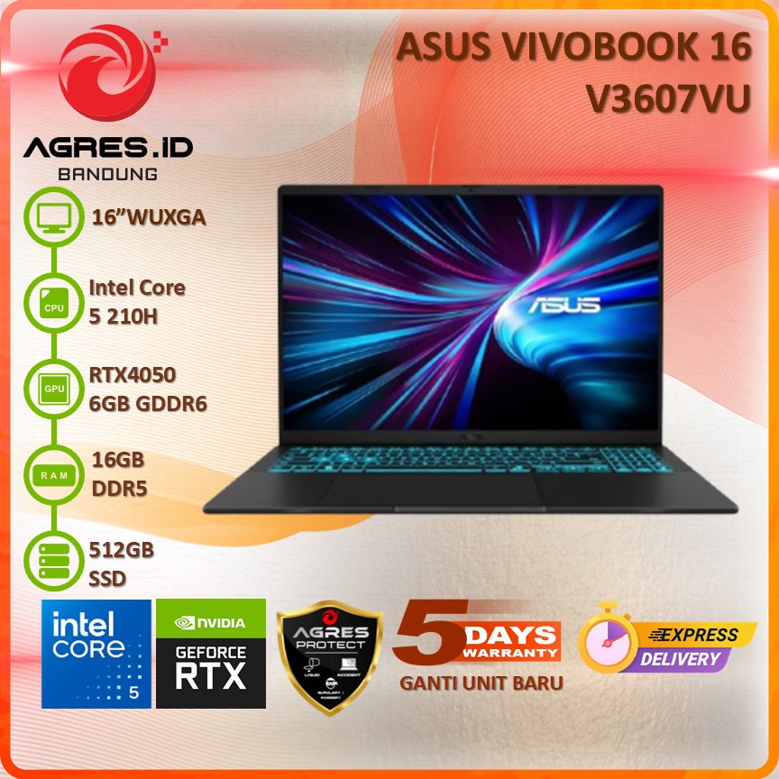 Jual ASUS VIVOBOOK 16 V3607VU CORE 5 210H RTX4050 16GB 512GB 16" WUXGA ...