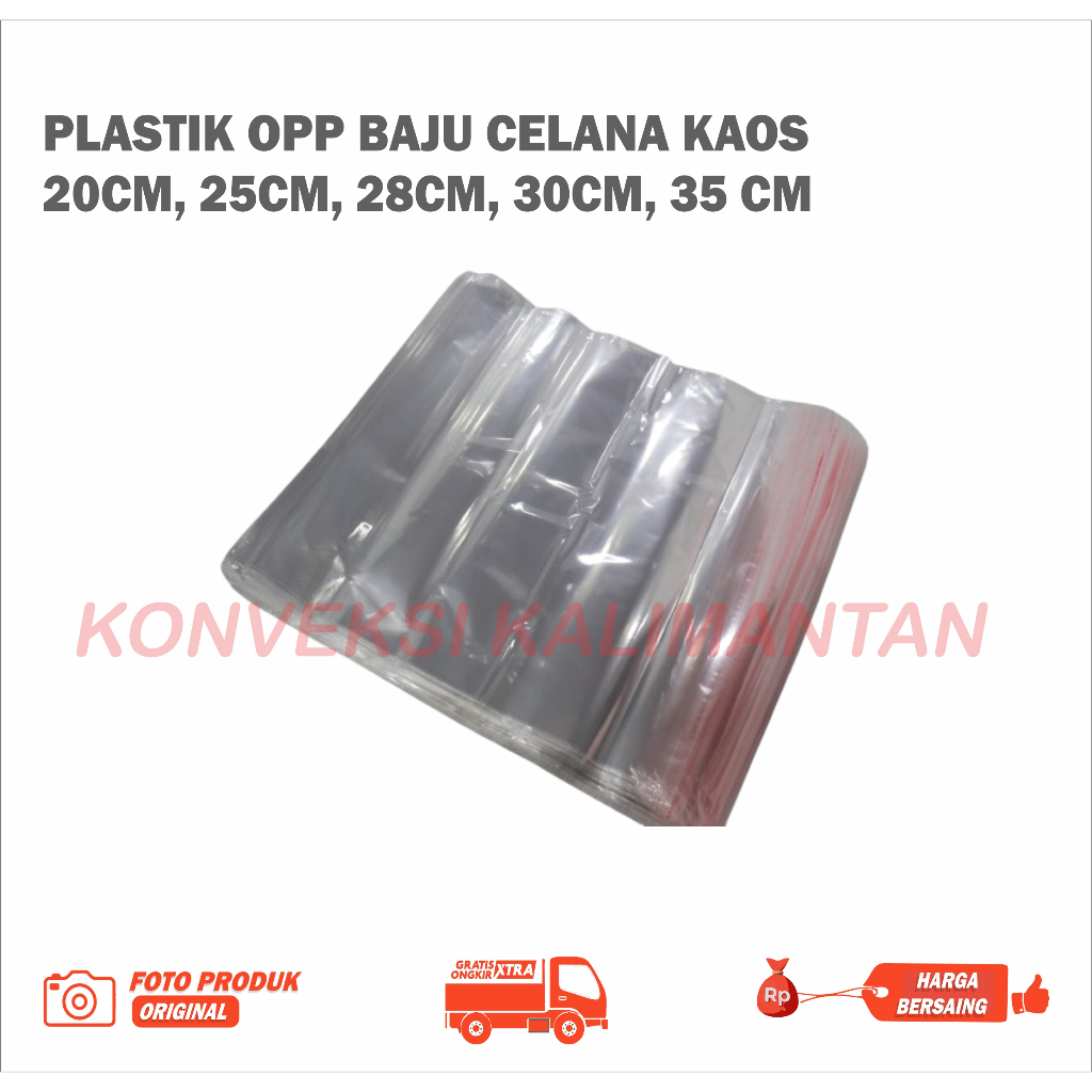 Jual Plastik OPP Baju Celana kaos 20cm 25 cm 28 cm 30 cm 35 cm | Shopee Indonesia