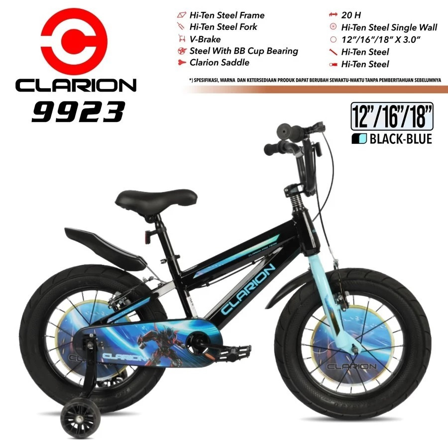 Jual CLARION 9923 ukuran 12 16 18 inch Sepeda Anak Cowok BMX | Shopee ...