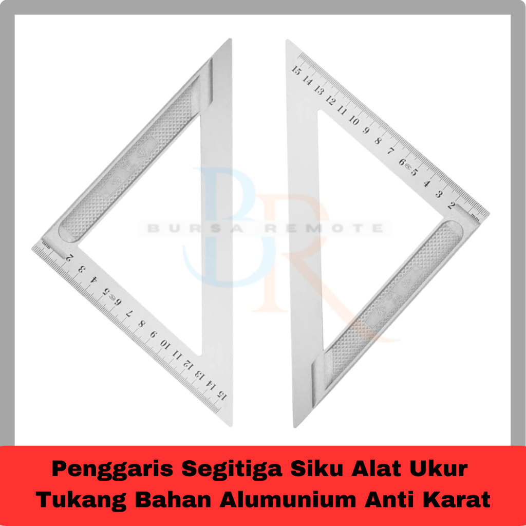 Jual Penggaris Segitiga Siku Alat Ukur Tukang Bahan Alumunium Anti ...