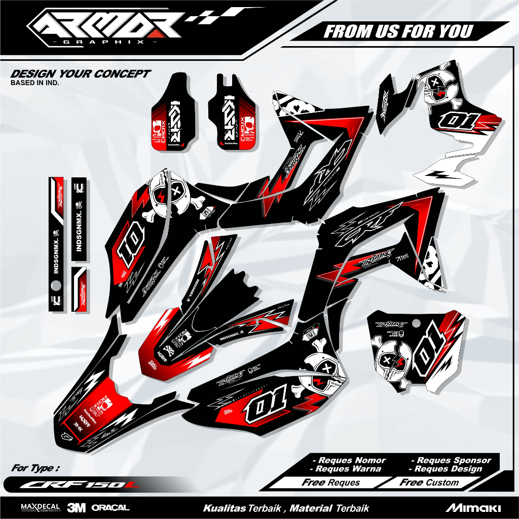 Jual Decal Stiker CRF 150L Premium Full Body - Sticker Dekal Motor ...