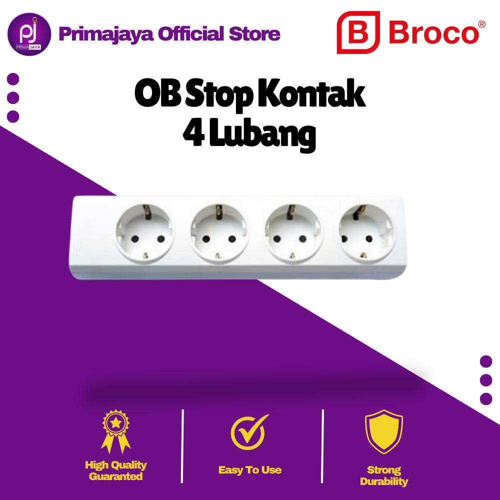 Jual Stop Kontak Broco 4 Lubang Arde Putih SNI | Colokan Listrik ...