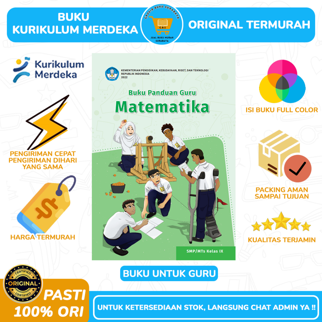 Jual Buku Panduan Guru Matematika Kelas 9 SMP/MTS (NEW) - Buku Paket Kumer - Kurikulum Merdeka ...