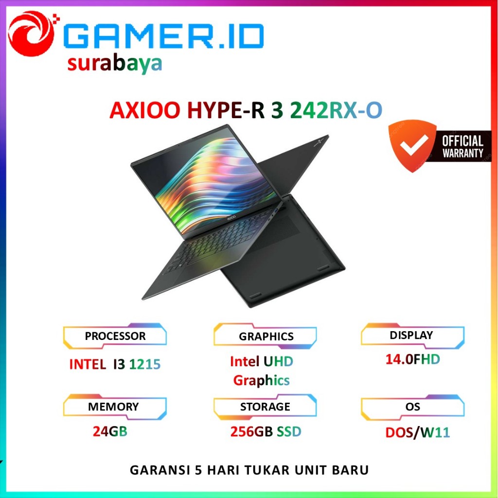 Jual LAPTOP AXIOO HYPE-R 3 OLED I3 1215 24GB 256GB DOS 14.0FHD | Shopee ...