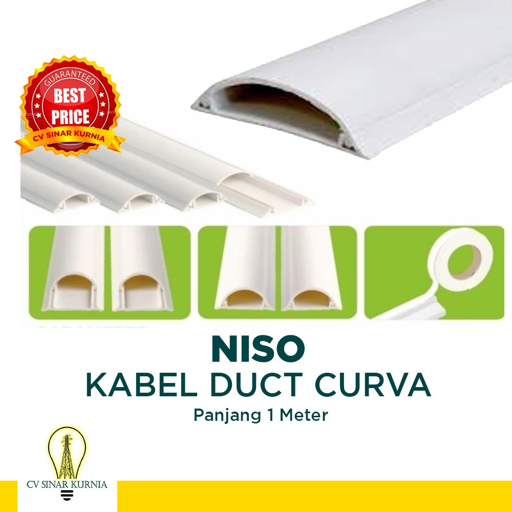 Jual Protektor / Ducting Niso / Kabel Duct / 1M NISO DUCT CURVA 25, 35, 48, 65, 70 mm INSTAN ...