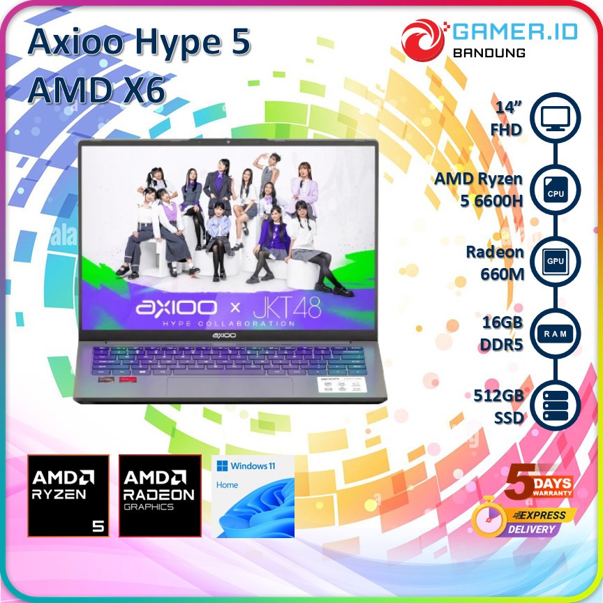 Jual AXIOO HYPE 5 AMD X6 RYZEN 5 6600H 16GB 512GB 14" FHD IPS | Shopee ...