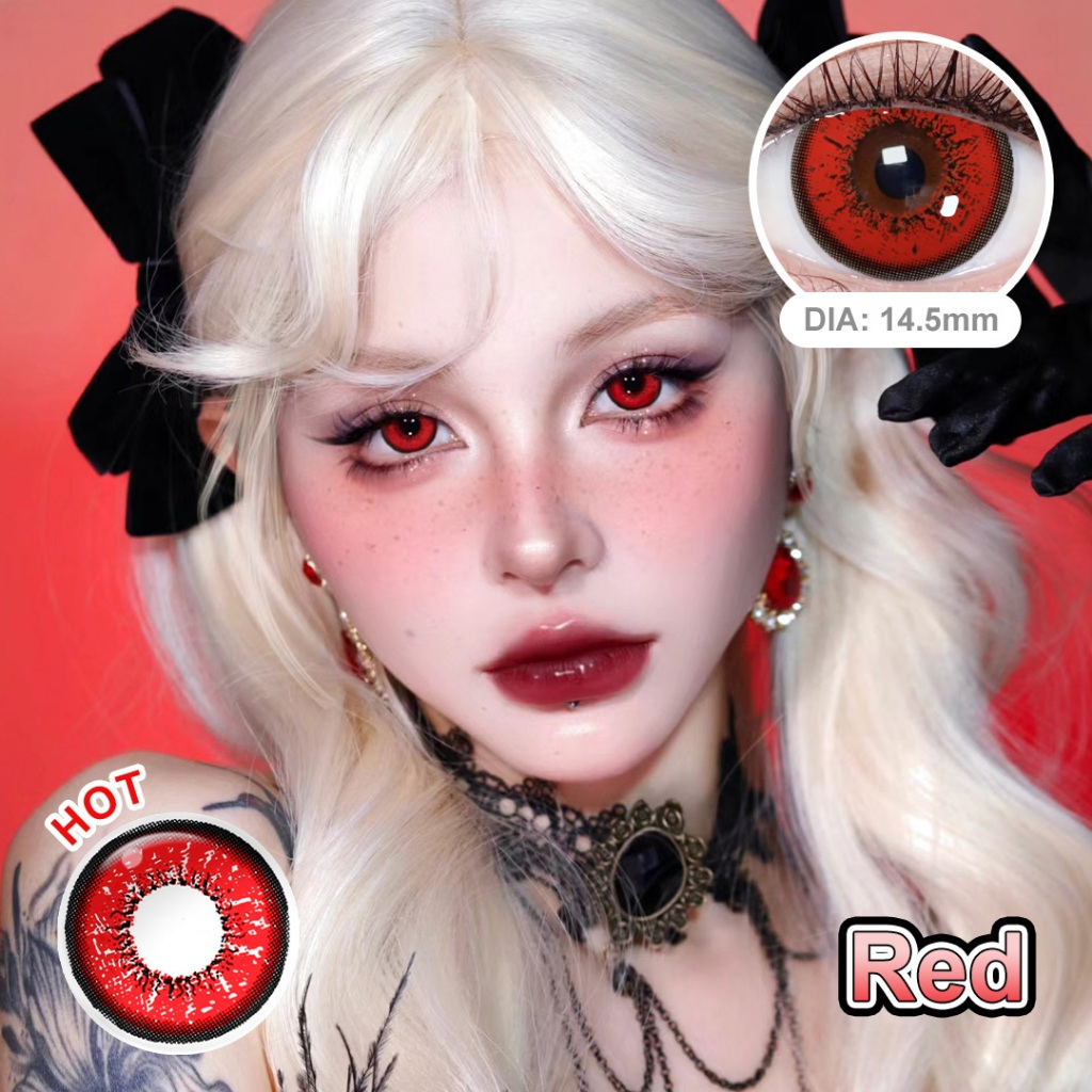 Jual Magister softlens flame cosplay red 1 pasang lensa kontak warna ...