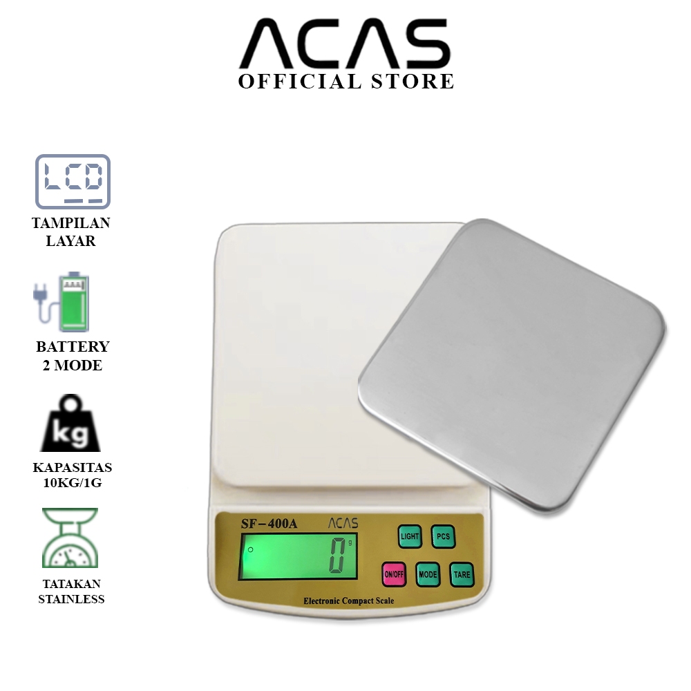 Jual ACAS SF - 400 Timbangan Digital 10 Kg/ 1 Gr Timbangan Buah dan ...
