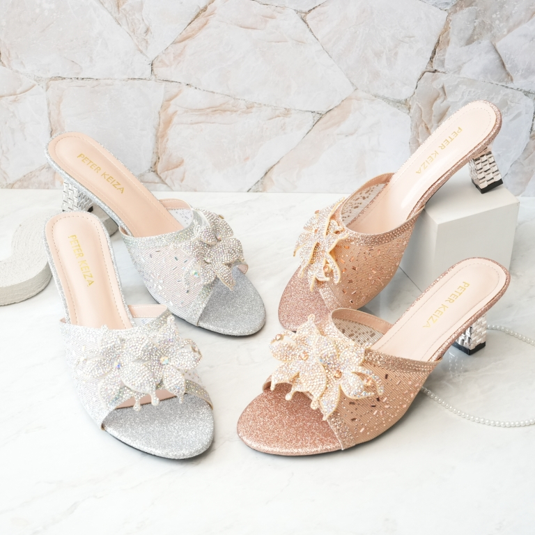 Jual Peter Keiza Sandal Pesta Wanita Heels Sequin / Payet 6cm XA06-05 ...