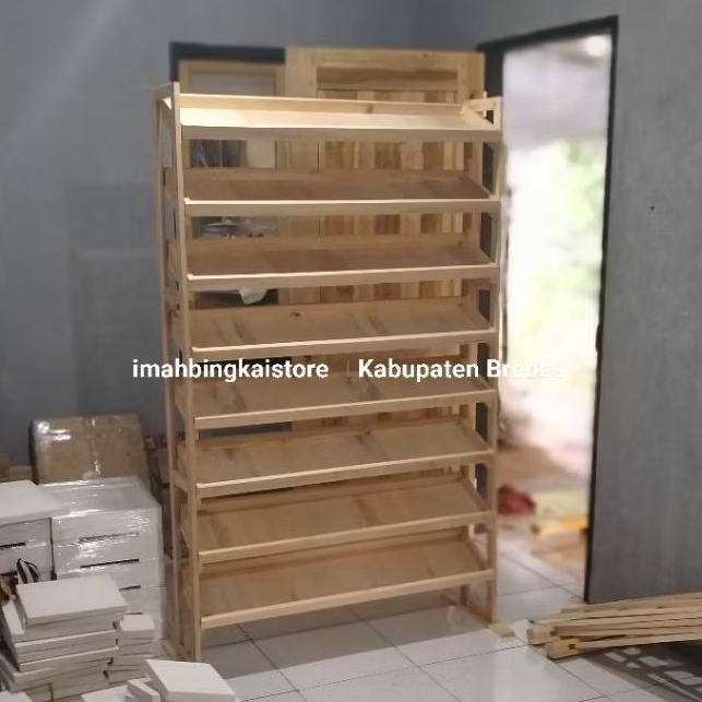 Jual Rak Sayur 8 Susun Rak Kayu Rak Miring Rak Display Toko | Shopee ...