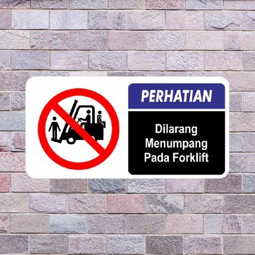 Jual Rambu dilarang menumpang pada forklift 15x30 cm | Shopee Indonesia