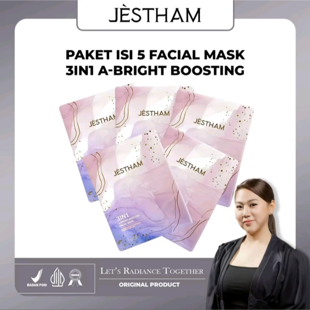 Jual Jestham Paket isi 5 Facial Mask 3IN1 a-Bright Boosting | Shopee ...