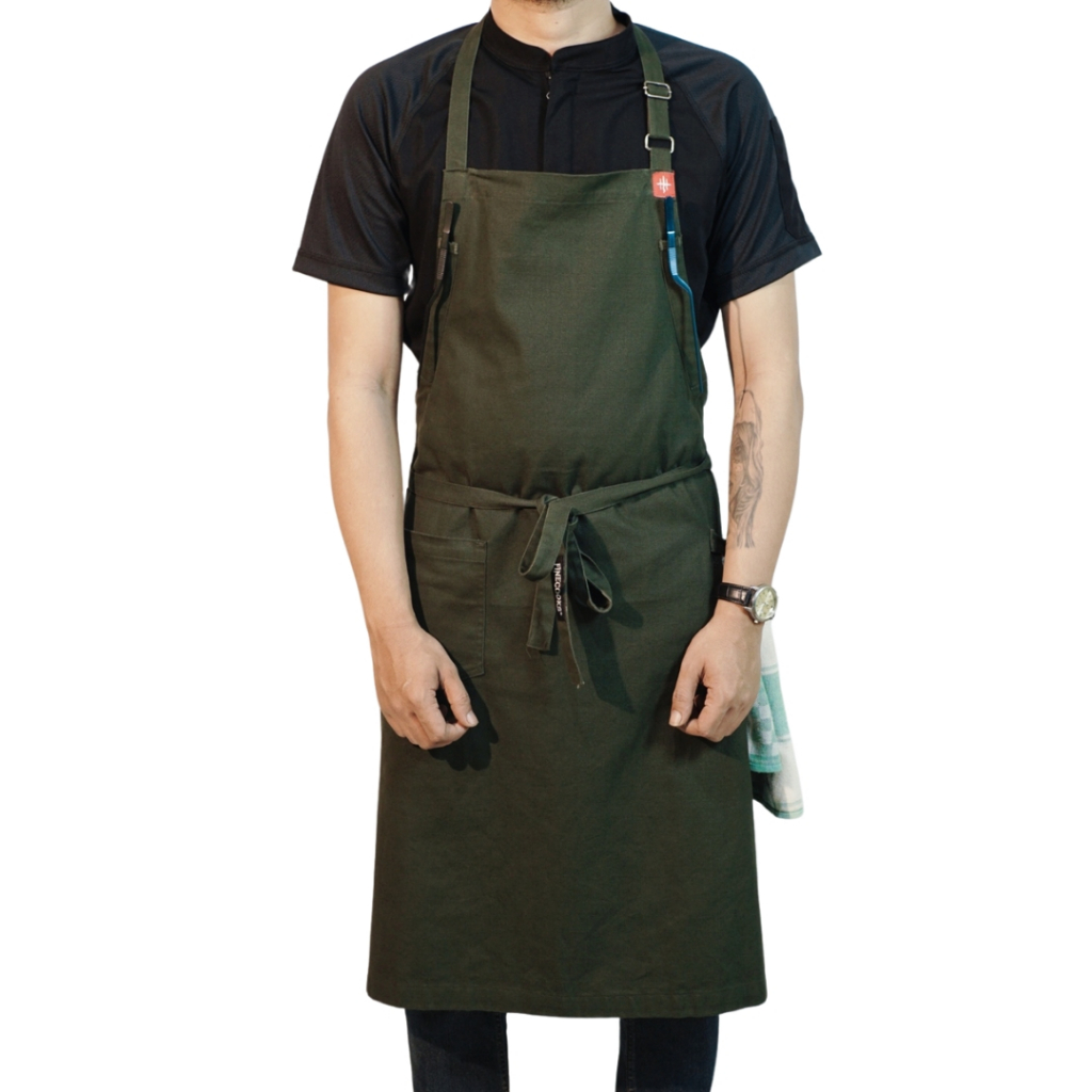 Jual Finecooks - Bib Apron - Vallois Celemek Koki Large Hijau Army ...