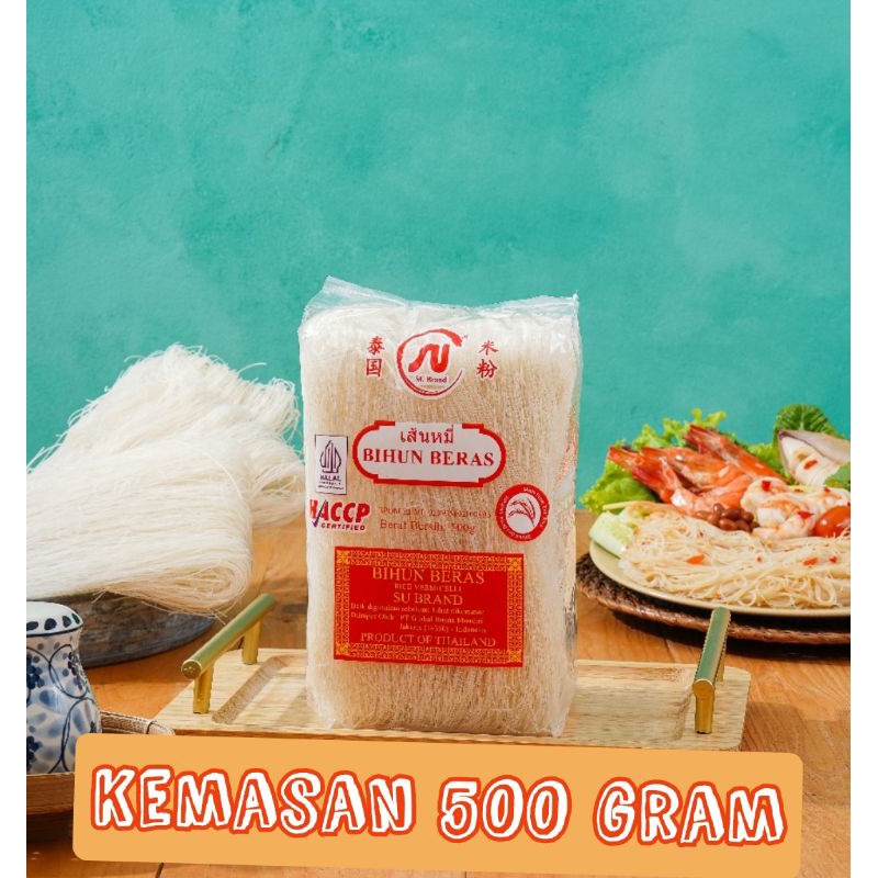 Jual 500 gram Bihun beras thailand label halal super rice | Shopee ...