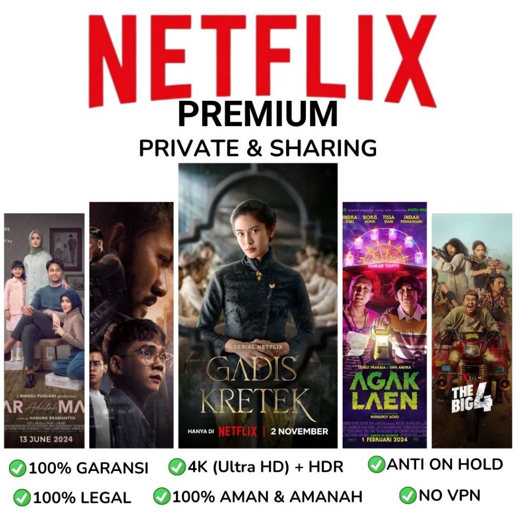 Jual PREMIUM NETFLXXX 4K UHD PAKET 1 BULAN (FULL GARANSI) | Shopee Indonesia