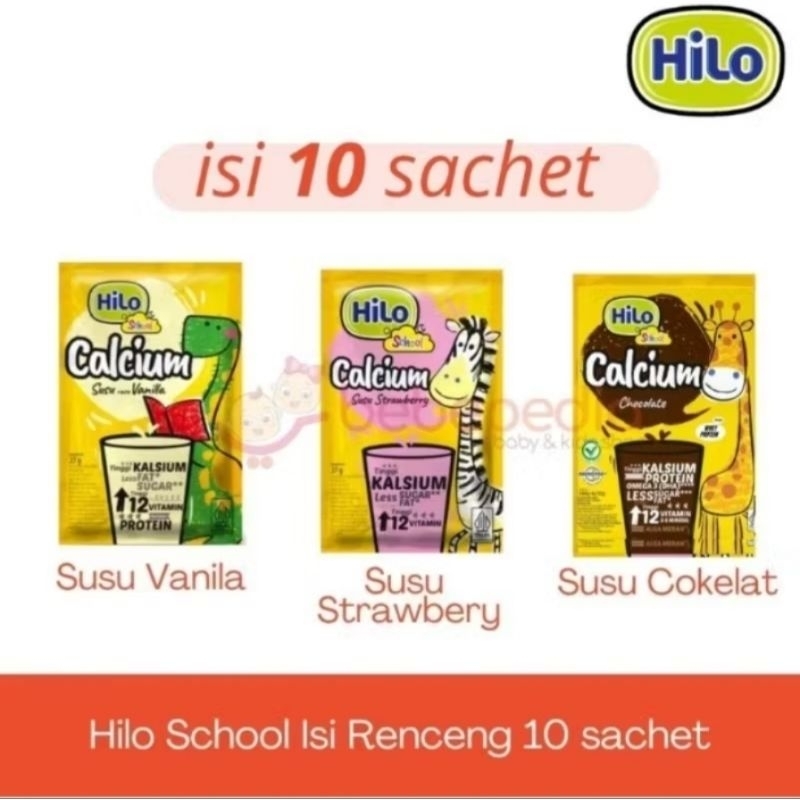 Jual Hilo School Calsium Chocolate | Strawberry 10 Sachet (Promo ...