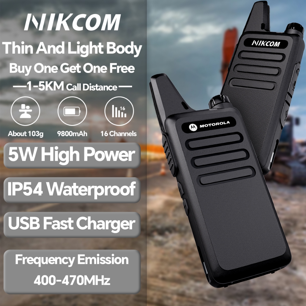 Jual HT Nikcom C1 Walkie talkie two way radio jarak jauh 10KM Daya Tinggi 5W 16 Saluran Radio ...