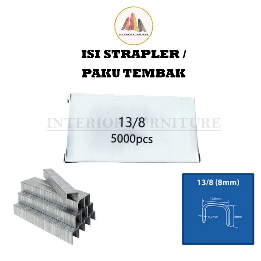 Jual Isi Staples Jok Motor 13/8 (8mm) Refill Air Strapler Gun Tacker ...