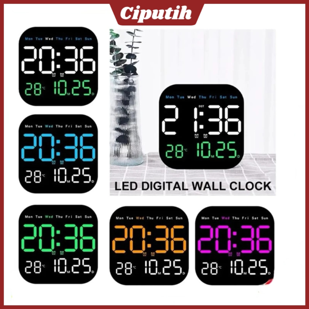 Jual Jam Digital Dinding Dan Meja LED Layar Besar Tampil Hari Tanggal ...