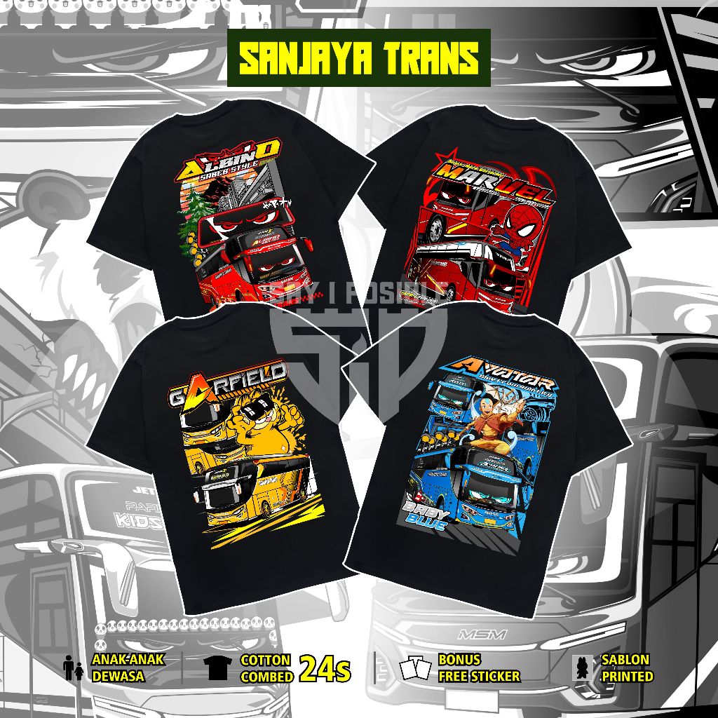 Jual (FREE STIKER) KAOS BUS STROBO ANAK DAN DEWASA - SANJAYA TRANS ...