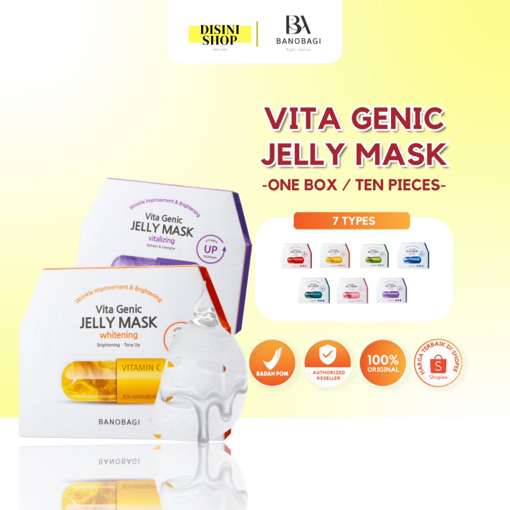 Jual [PACK] BANOBAGI Vita Genic Jelly Mask (10pcs) | BPOM Masker ...