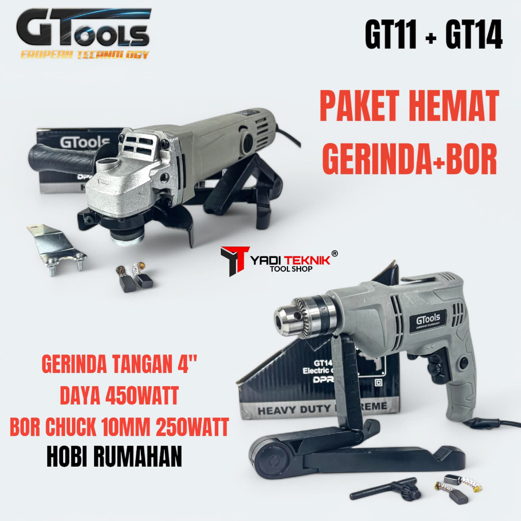 Jual Paket BOR DAN GERINDA listrik gtools GT11+ GT14+ fullset | Shopee Indonesia