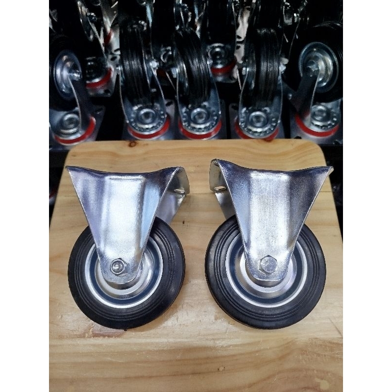 Jual RKS - Roda 4" inch Karet 2 pcs ( 2 Mati ) Roda troli Gerobak 4 ...