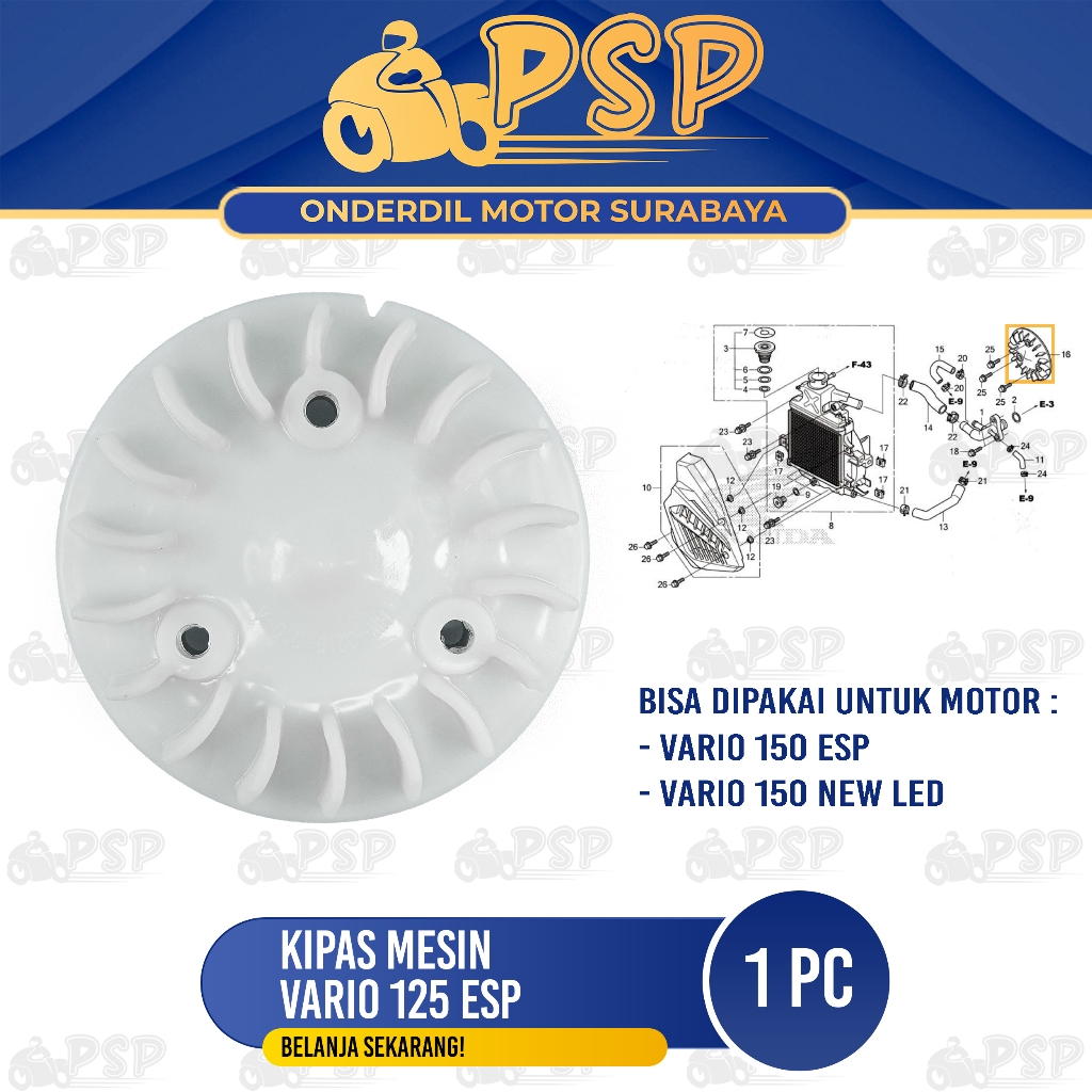 Jual Kipas Mesin Vario 150 - Pendingin Magnet Magnit Radiator Fan Comp ...