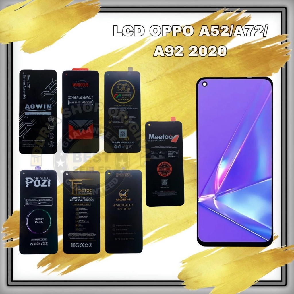 Jual LCD TOUCHSCREEN OPPO A52-A72-A92 2020 BLACK FULLSET BARU | Shopee Indonesia