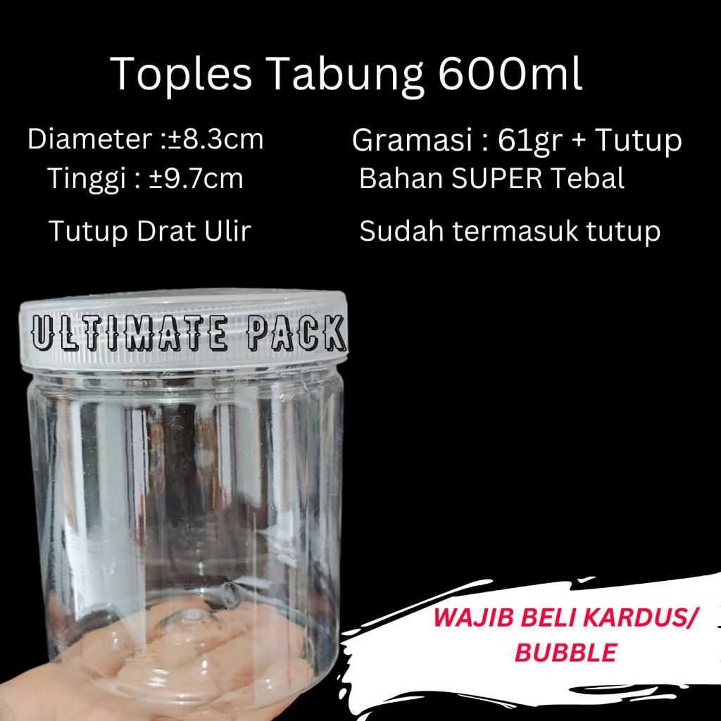 Jual Toples Tabung Kue Kering 600ml (10PCS) | Shopee Indonesia