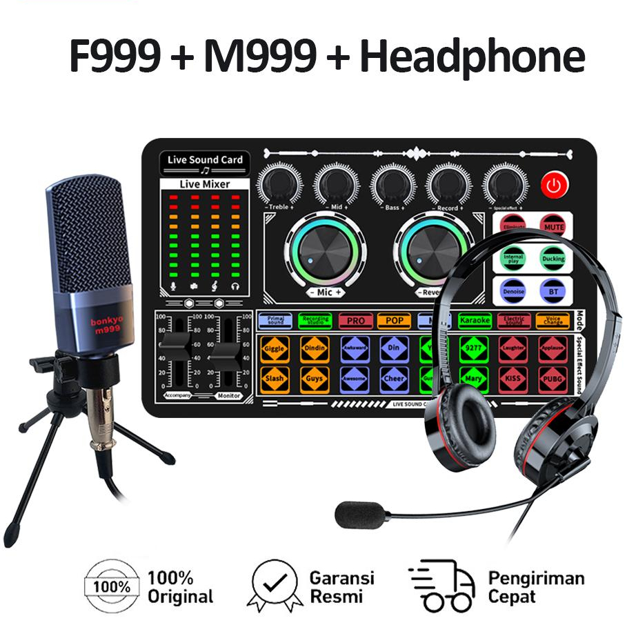 Jual Bonkyo F999+M999 live soundcard set Dedicated sound card for ...