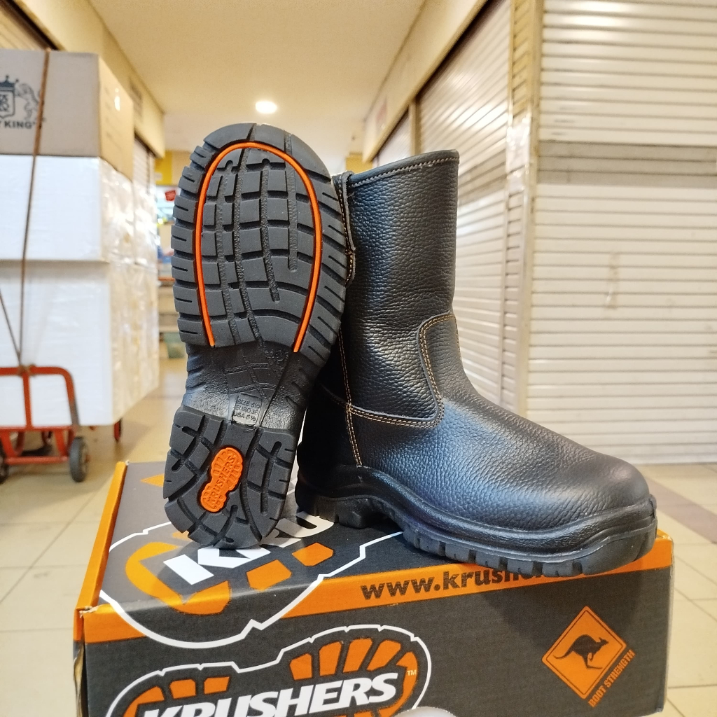 Jual Sepatu Safety krushers Texas Hitam asli original / Safety Shoes ...