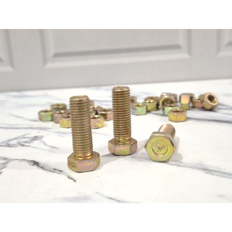 Jual Baut Kuning 10×30mm/ Baut Mur Hexagon Kuning / Baut Mur Hex ...