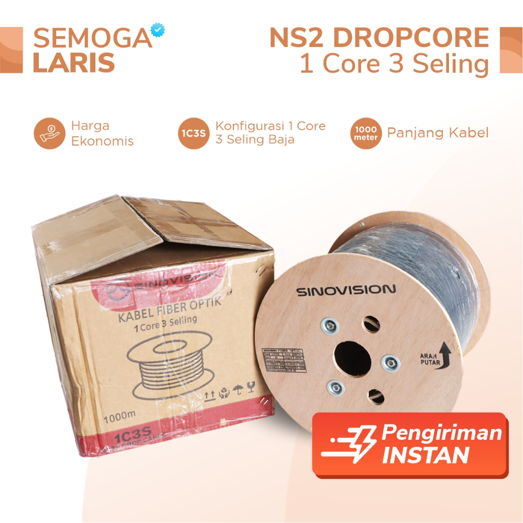 Jual Dropcore 1 Core 3 Seling 1KM Sinovision - Drop wire 1C3S - Kabel ...