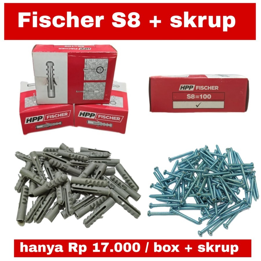 Jual s8 + skrup merk TIP TOP warna abu-abu / kotak isi 100pcs | Shopee Indonesia